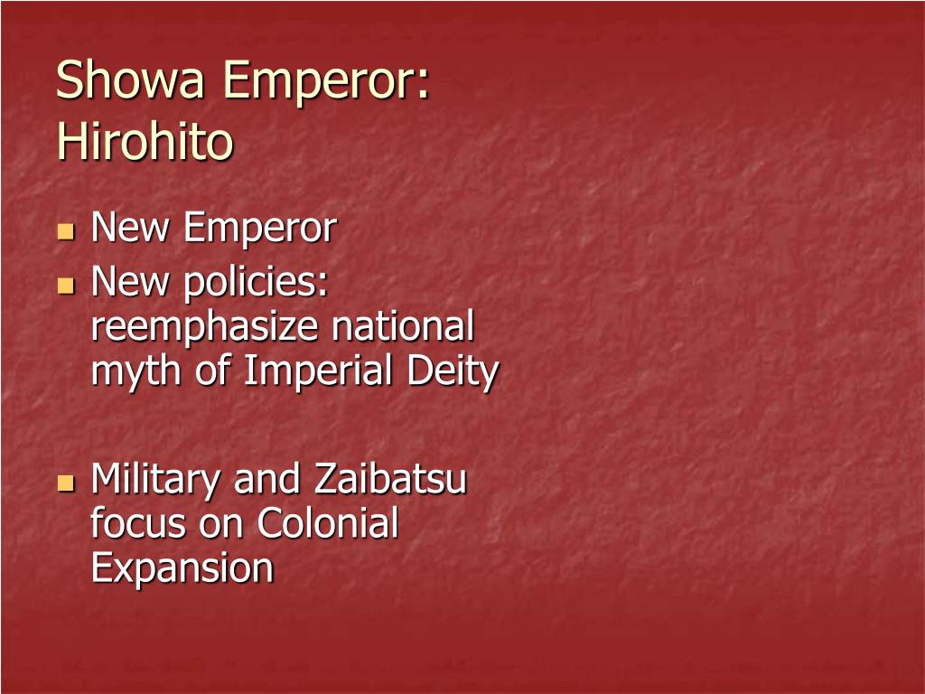 PPT - Showa Era Japan: Great Depression, WW II & Recovery PowerPoint ...