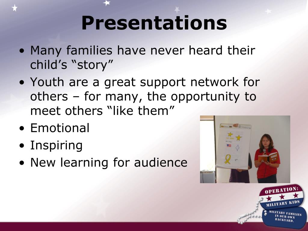 PPT - Speak Out for Military Kids Retreat PowerPoint Presentation, free ...