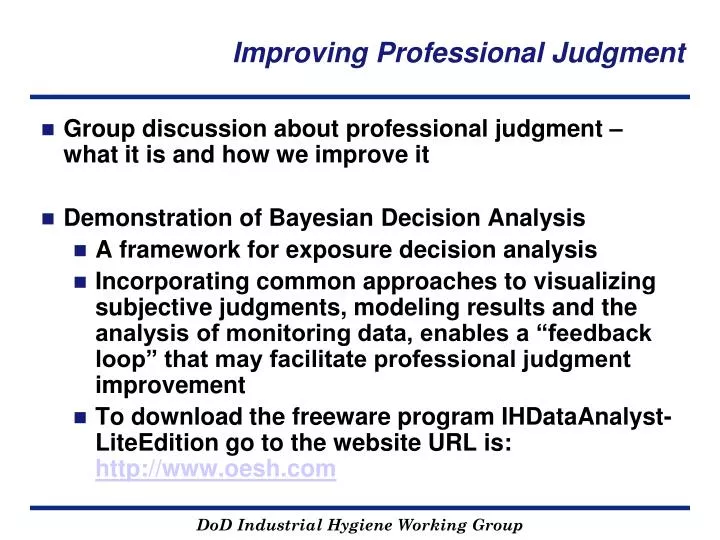 PPT - Improving Professional Judgment PowerPoint Presentation, free ...