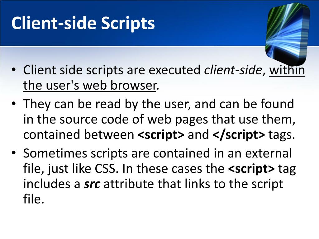 Ppt Scripting Client Side Vs Server Side Scripting Powerpoint Presentation Id1772631 9125