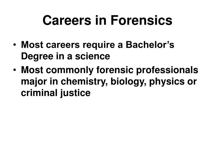 PPT - Careers in Forensics PowerPoint Presentation, free download - ID ...