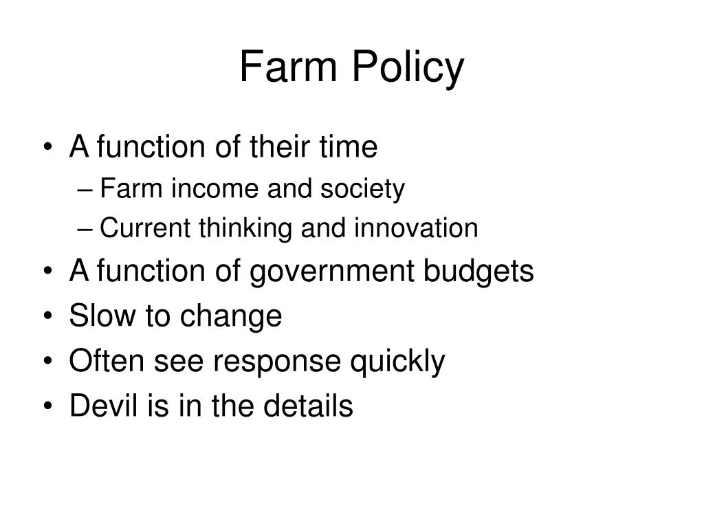 PPT - Role of Government in Agricultural Markets PowerPoint ...