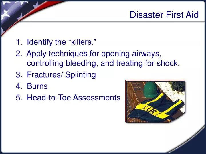 PPT - Disaster First Aid PowerPoint Presentation, free download - ID ...
