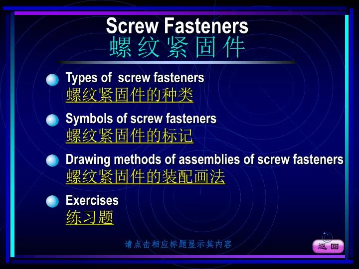PPT - Types of screw fasteners 螺纹紧固件的种类 Symbols of screw fasteners ...