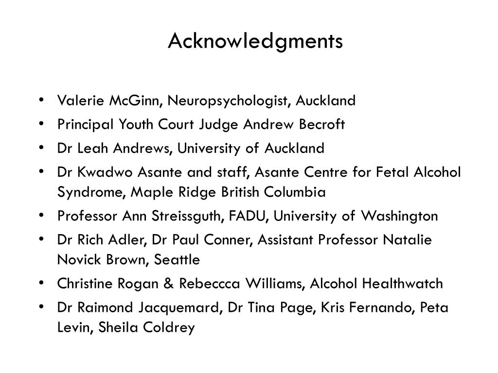 PPT - Fetal Alcohol Spectrum Disorder And Youth Justice in NZ ...