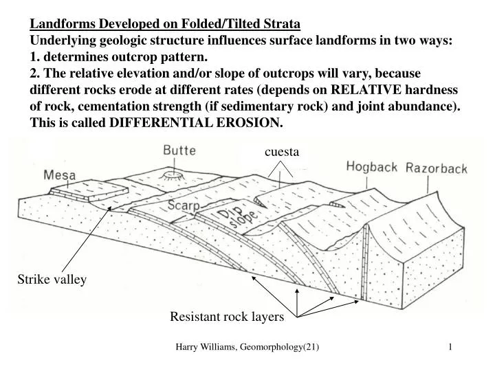 PPT - Landforms Developed on Folded/Tilted Strata Underlying geologic ... PPT - Landforms Developed on Folded/Tilted Strata Underlying geologic ...