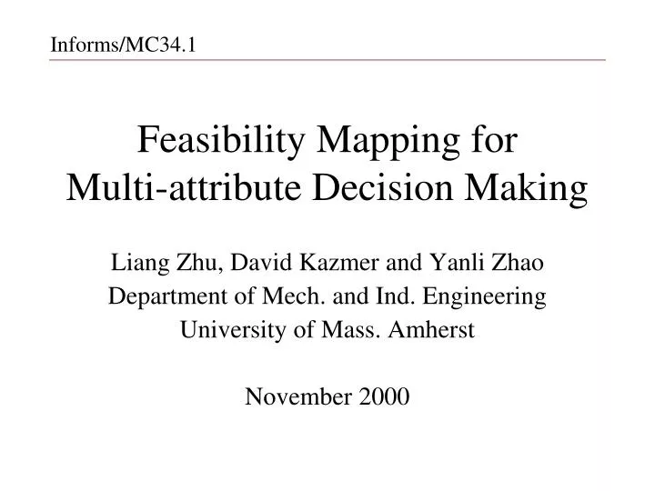 PPT - Feasibility Mapping for Multi-attribute Decision Making PowerPoint Presentation - ID:1774596