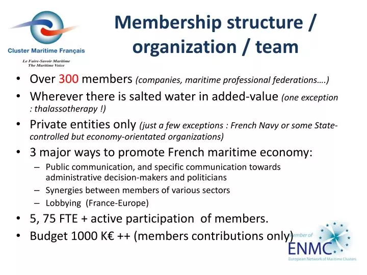 PPT - Membership structure / organization / team PowerPoint ...