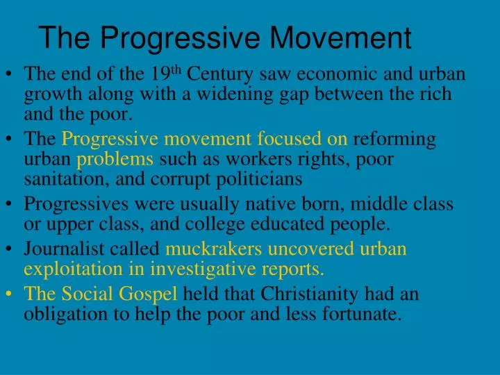 PPT - The Progressive Movement PowerPoint Presentation, free download ...