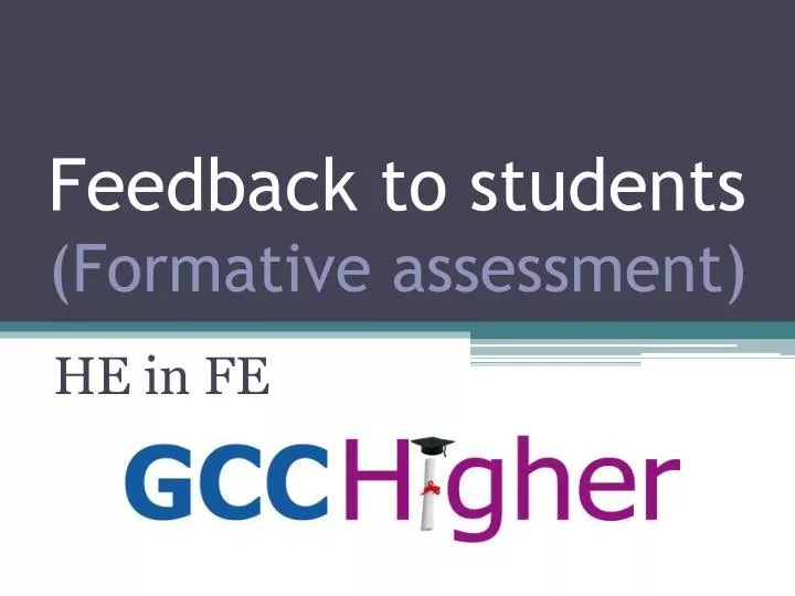 PPT - Feedback to students (Formative assessment) PowerPoint ...
