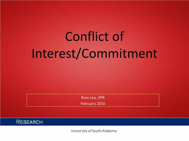 PPT - Conflict of Interest/Commitment PowerPoint Presentation, free ...