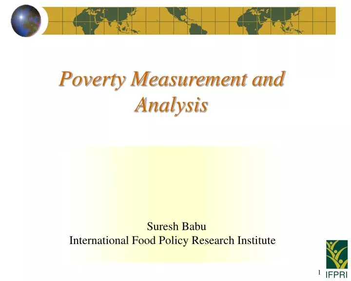PPT - Poverty Measurement and Analysis PowerPoint Presentation, free ...