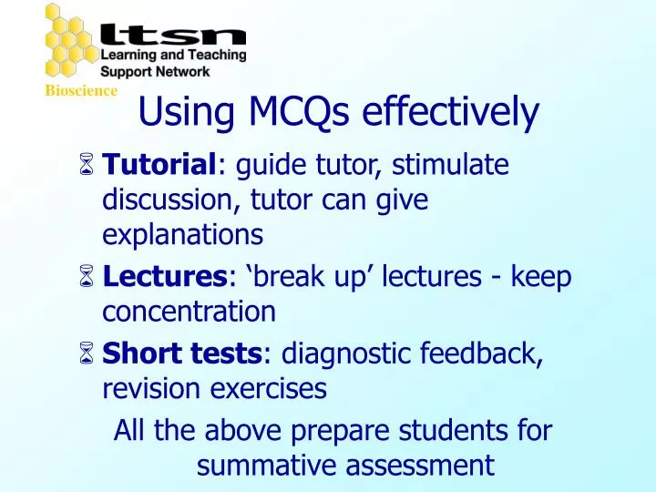 PPT - Using MCQs effectively PowerPoint Presentation, free download ...