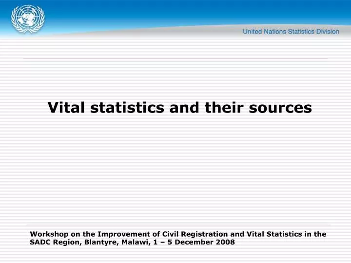 PPT - Vital statistics and their sources PowerPoint Presentation, free ...