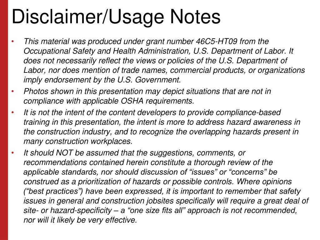 PPT - Safety Training for the Focus Four Hazards in the Construction ...