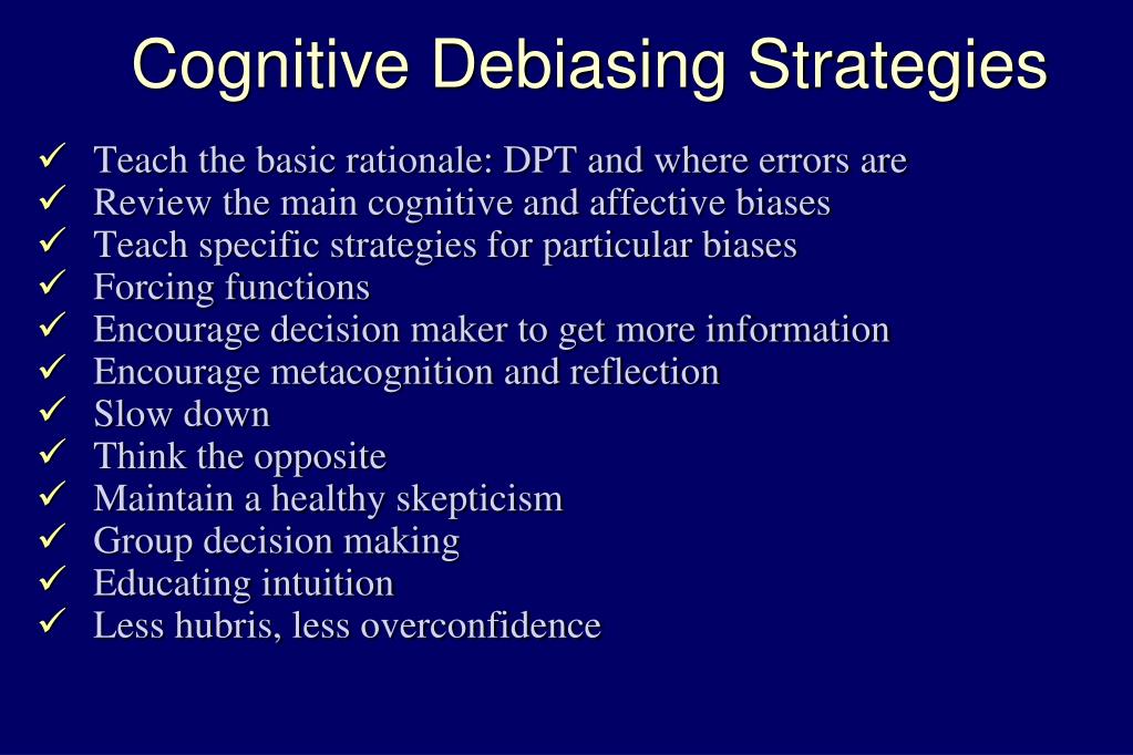 PPT - Biases and debiasing Pat Croskerry MD, PhD PowerPoint ...