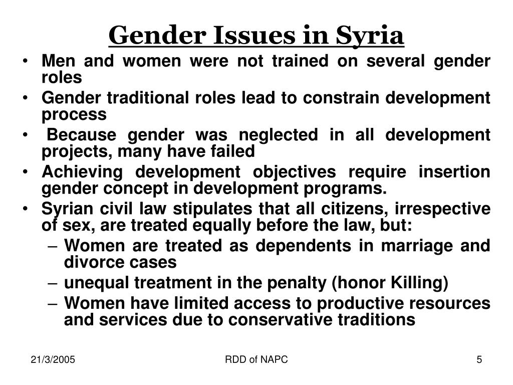 PPT - Women’s Role in Agriculture and Gender Related Issues in Syria ...