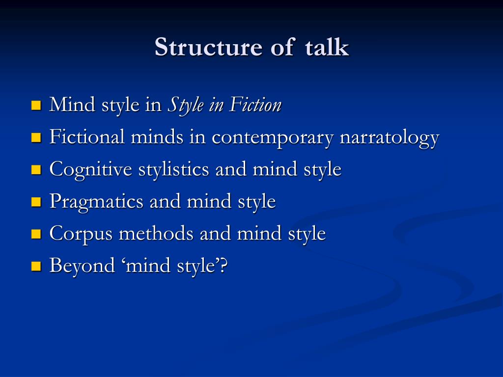 PPT - Style in Fiction Symposium, 11 th March 2006 Mind Style 25 years ...