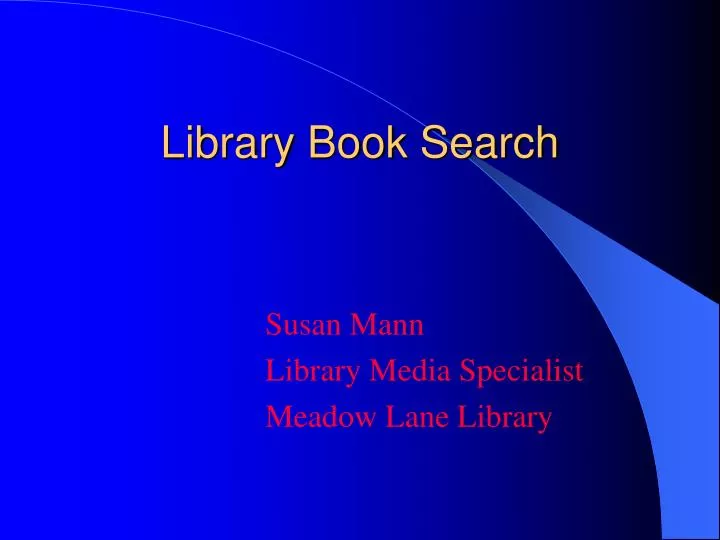 PPT - Library Book Search PowerPoint Presentation, free download - ID ...