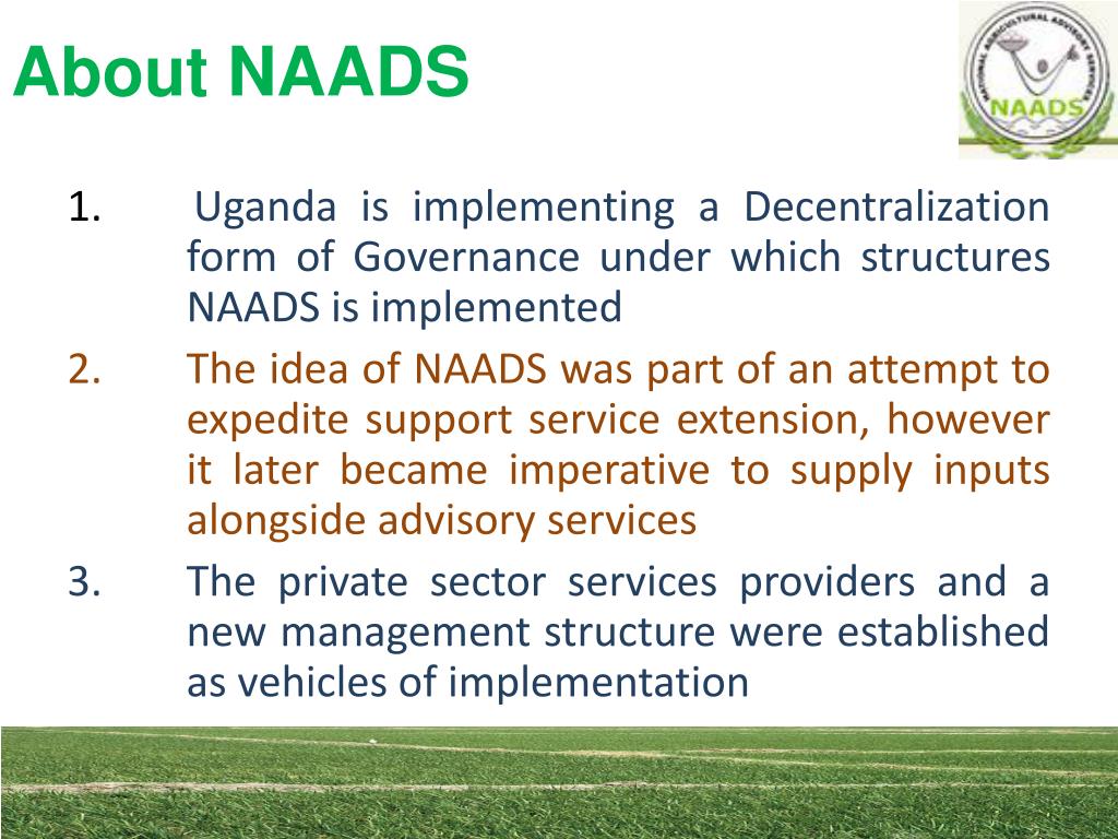 PPT - Budget Efficiency : Case of National Agricultural Advisory ...