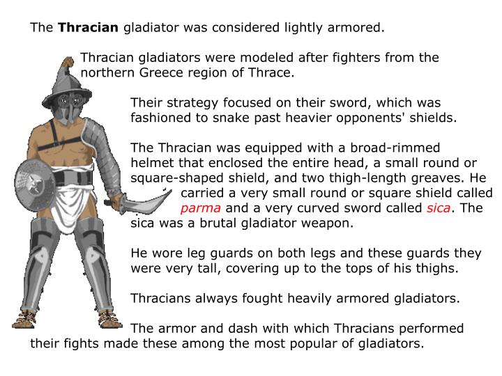 PPT - The most common type of gladiator was probably the Samnite ...