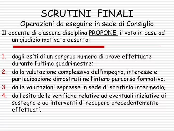 PPT - SCRUTINI FINALI PowerPoint Presentation, free download - ID:1778549