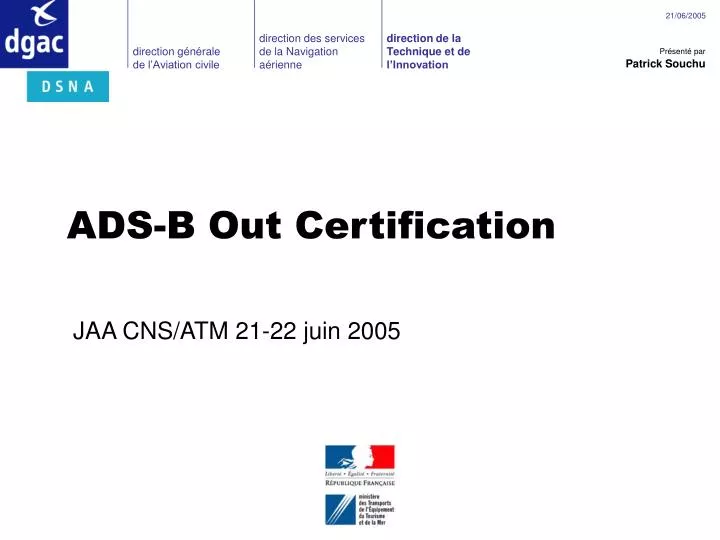 PPT - ADS-B Out Certification PowerPoint Presentation, free download ...