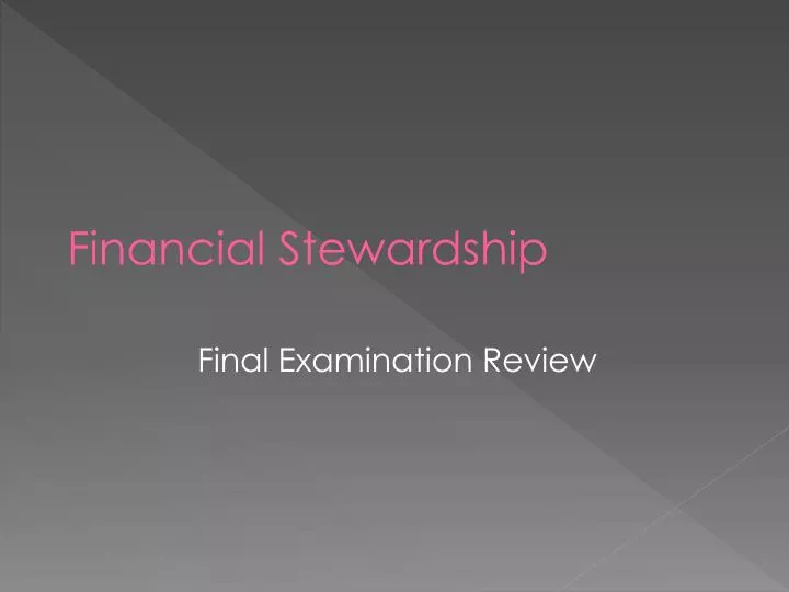 PPT - Financial Stewardship PowerPoint Presentation, free download - ID ...