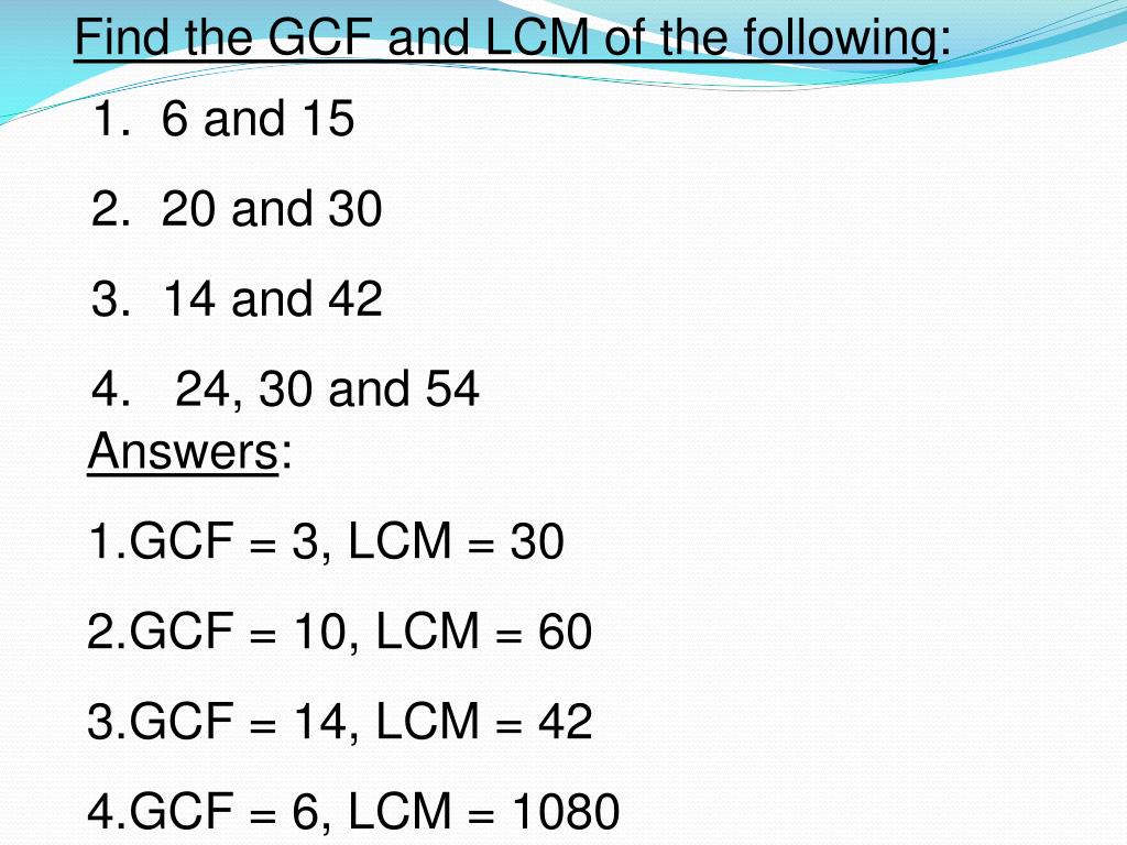 How To Find Gcf And Lcm