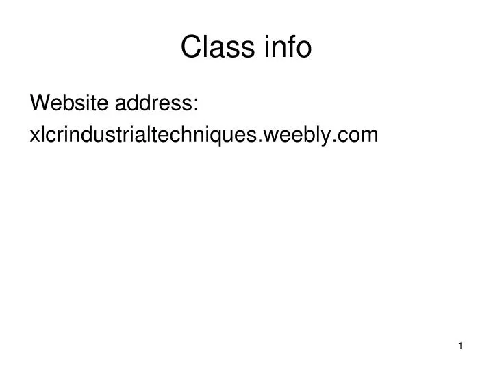 Ppt Class Info Powerpoint Presentation Free Download Id1779338 4031