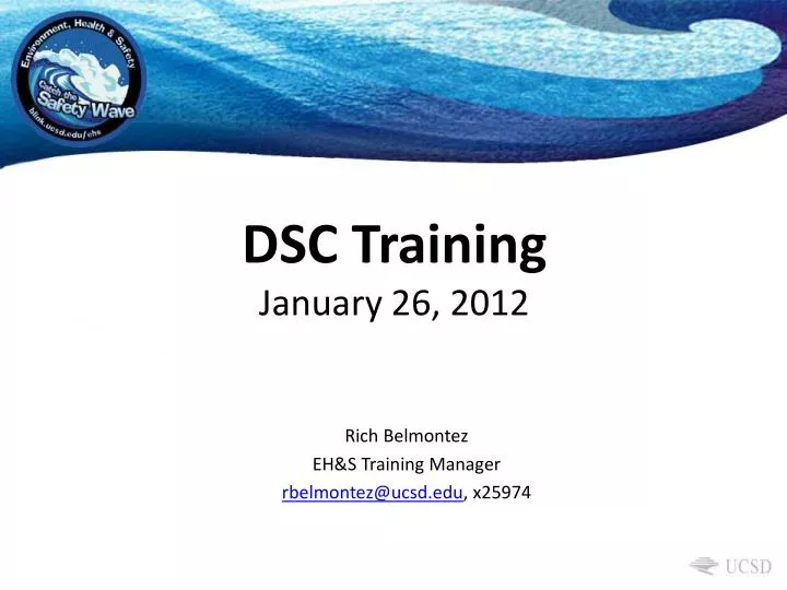 PPT - DSC Training January 26, 2012 PowerPoint Presentation, free ...