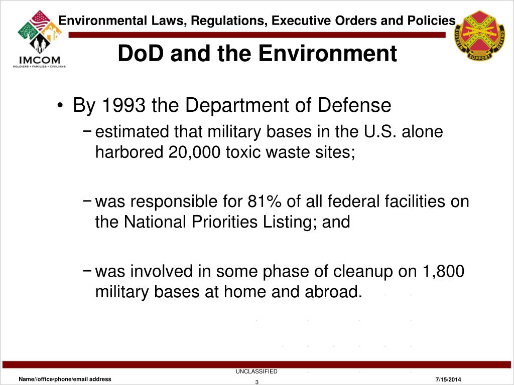 PPT - Environmental Laws, Regulations, Executive Orders and Policies ...