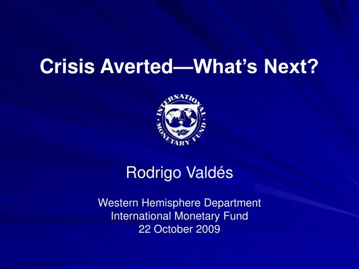 PPT - Crisis Averted—What’s Next? PowerPoint Presentation, free ...