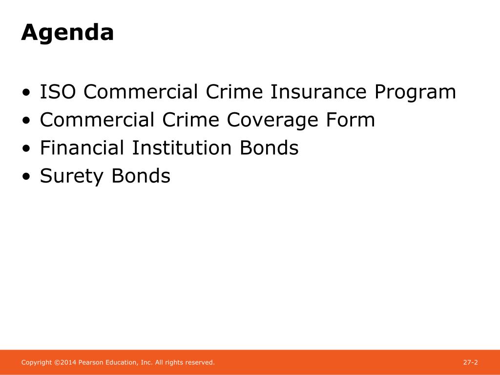 PPT - Chapter 27 Crime Insurance and Surety Bonds PowerPoint ...