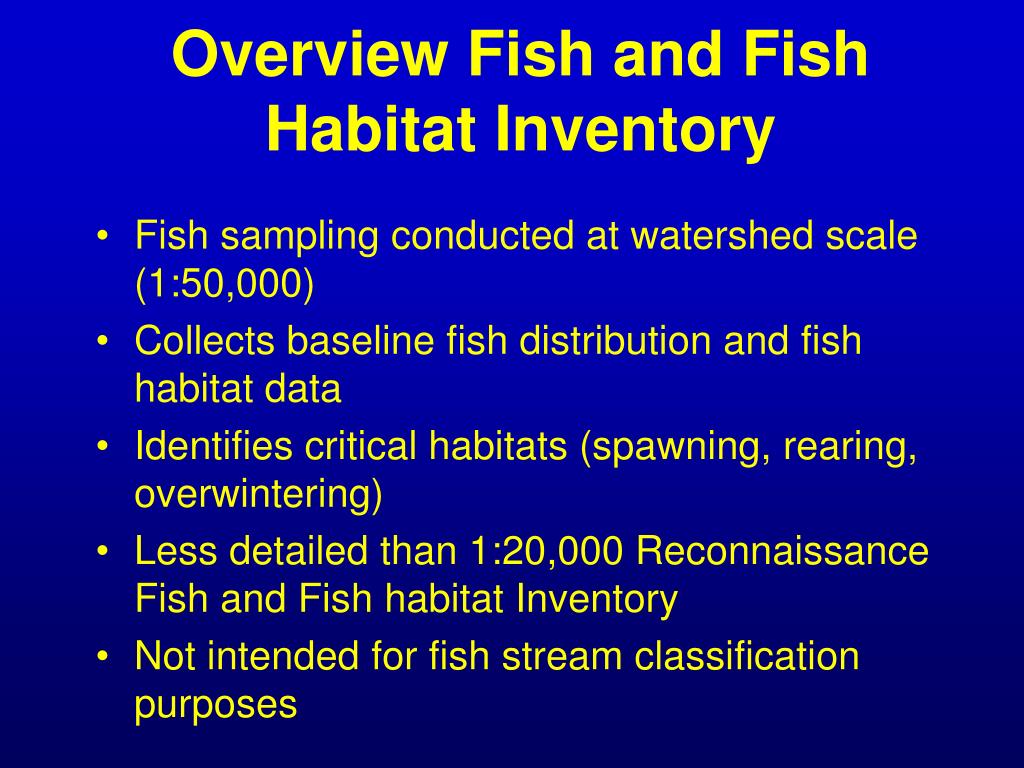 PPT - Overview Fish and Fish Habitat Inventory of the MILLIGAN and ...