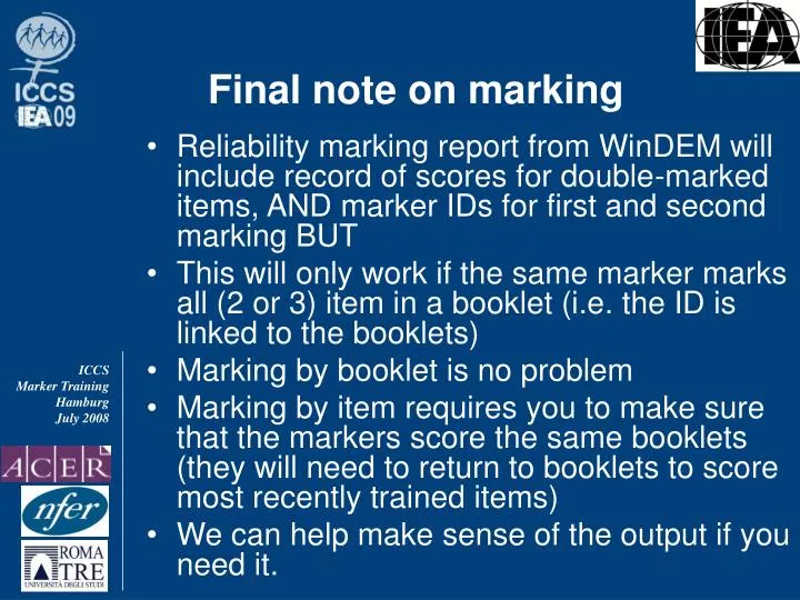 PPT - Final note on marking PowerPoint Presentation, free download - ID ...