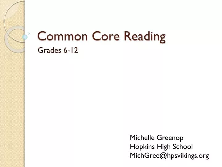 PPT - Common Core Reading PowerPoint Presentation, free download - ID ...