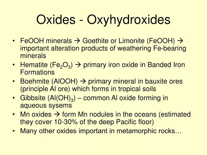 PPT - Oxides - Oxyhydroxides PowerPoint Presentation, free download - ID:1782296