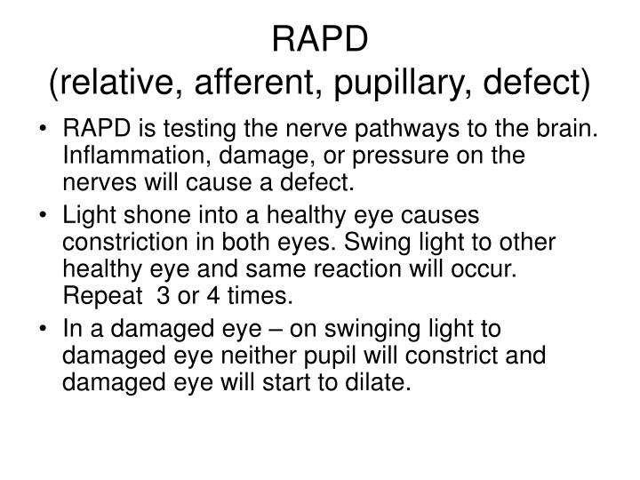Afferent Pupillary Defect