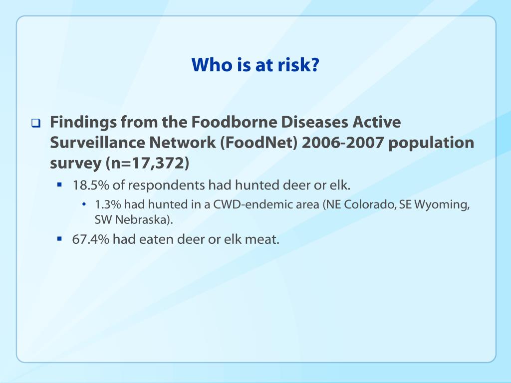 PPT - Chronic Wasting Disease: A Zoonotic Disease? PowerPoint ...
