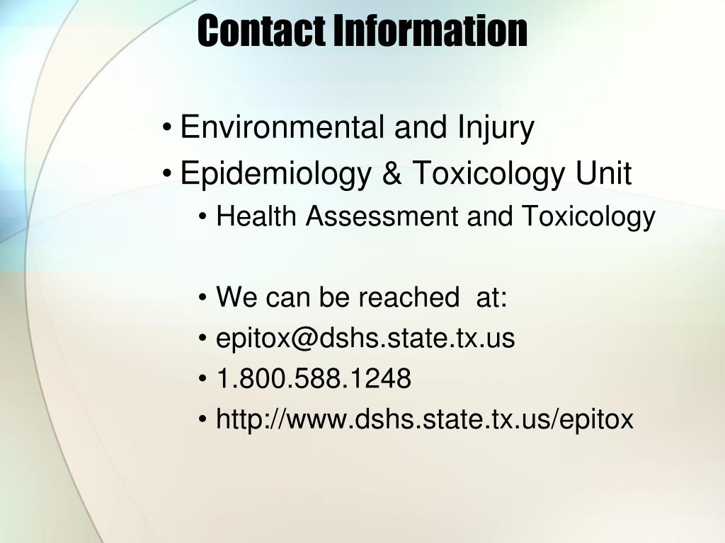 PPT - Environmental & Injury Epidemiology and Toxicology Unit ...