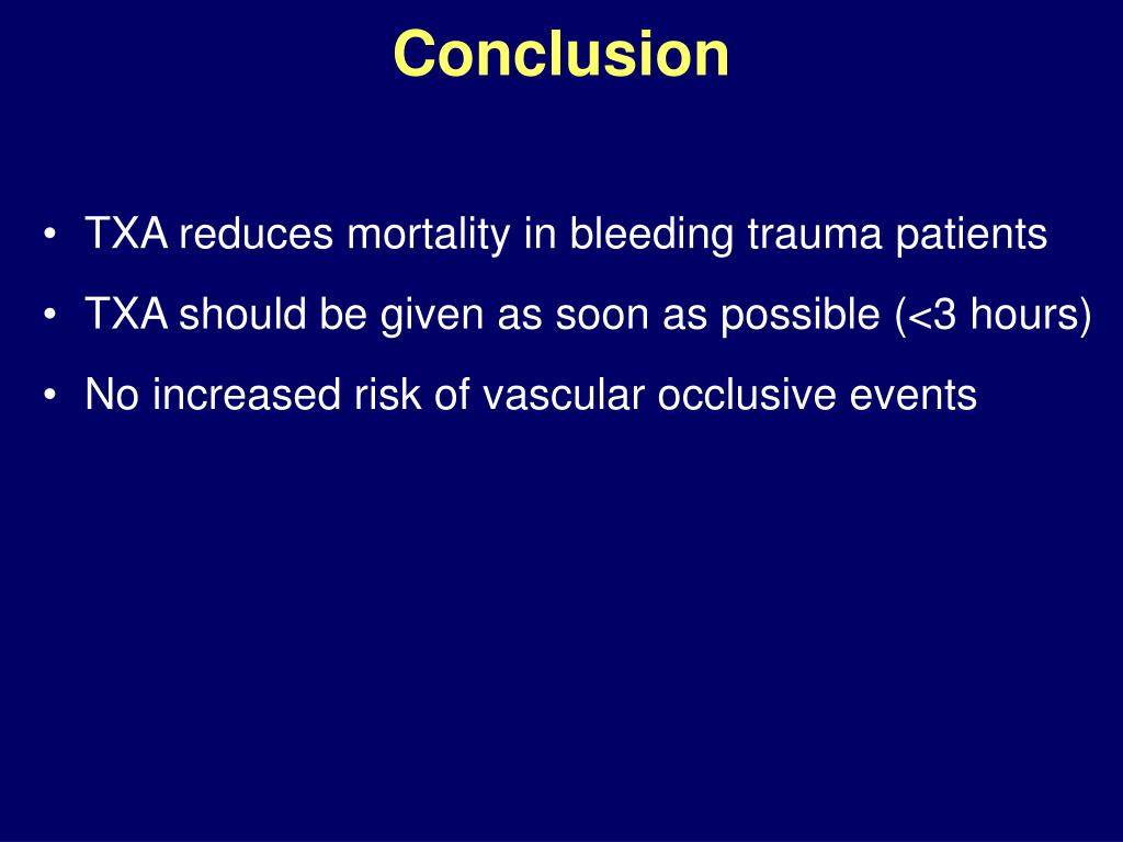 PPT - Tranexamic acid, civilian trauma and the CRASH-2 trial PowerPoint ...