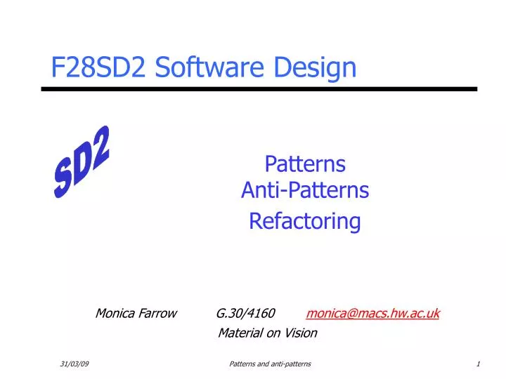 PPT - Patterns Anti-Patterns Refactoring PowerPoint Presentation, free ...