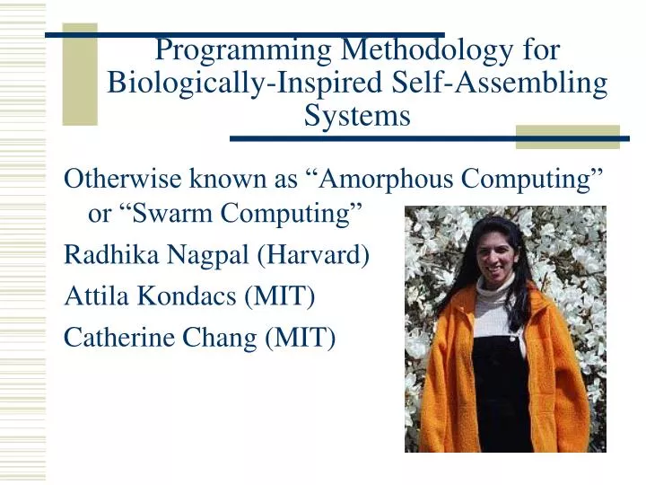 Ppt Programming Methodology For Biologically Inspired Self Assembling Systems Powerpoint