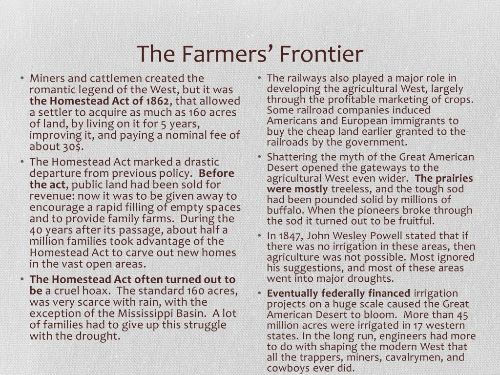 PPT - The Great West and the Agricultural Revolution PowerPoint ...