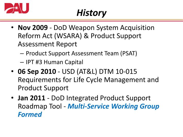 PPT - DoD Integrated Product Support Roadmap Tool LOG FIPT 19 October ...