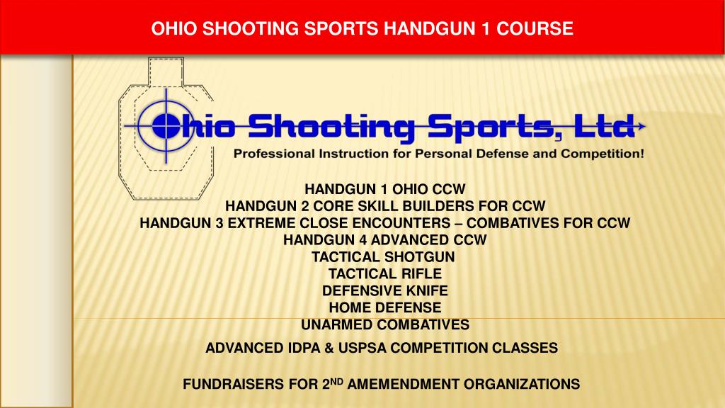 PPT - Ohio Concealed Carry Competency and Training NO LIVE AMMUNITION ...