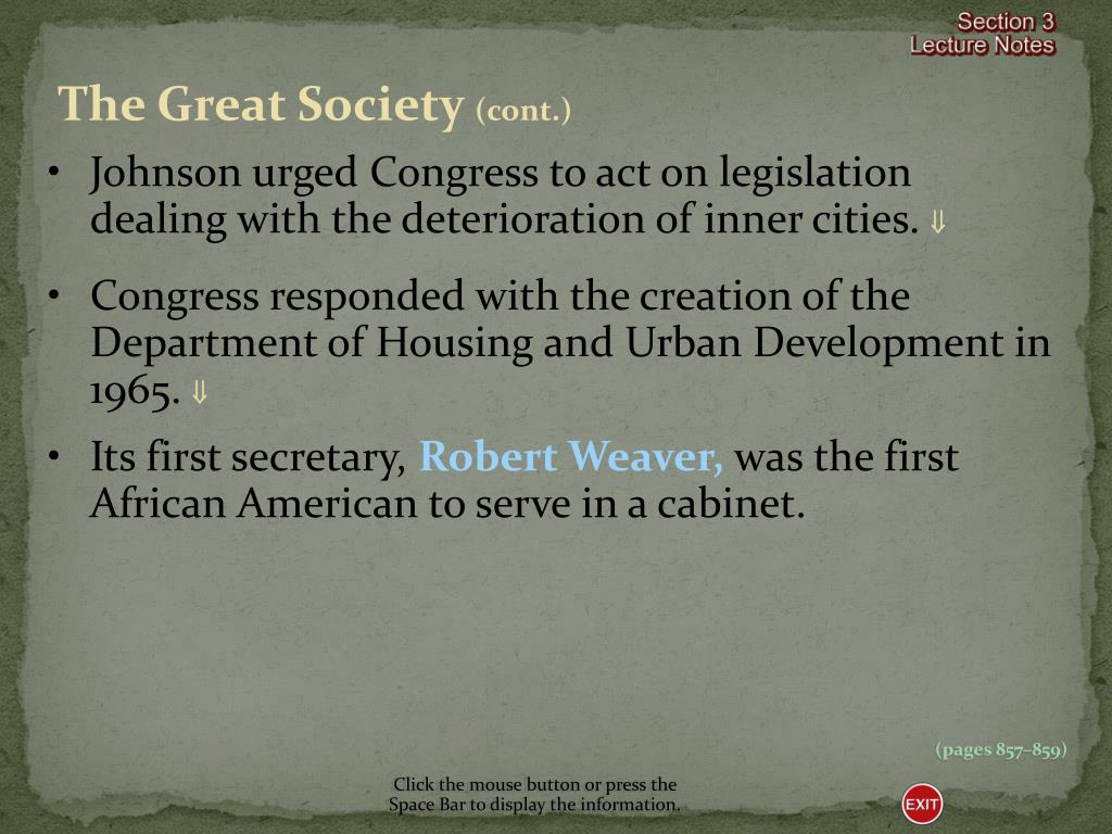 PPT - Chapter 28-The New Frontier & The Great Society 1961-1968 ...