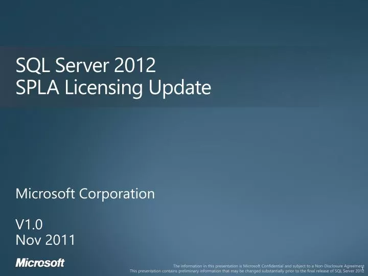 PPT - SQL Server 2012 SPLA Licensing Update PowerPoint Presentation ...