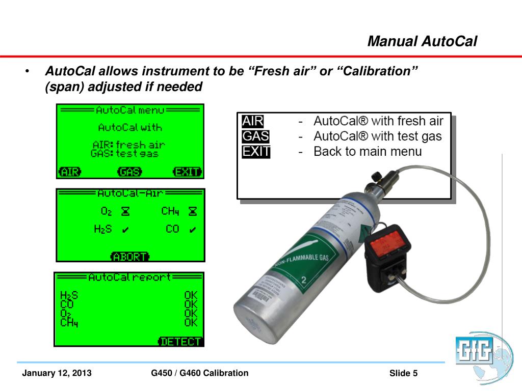 PPT - G450 / G460 Bump-test and Calibration Procedures GfG ...